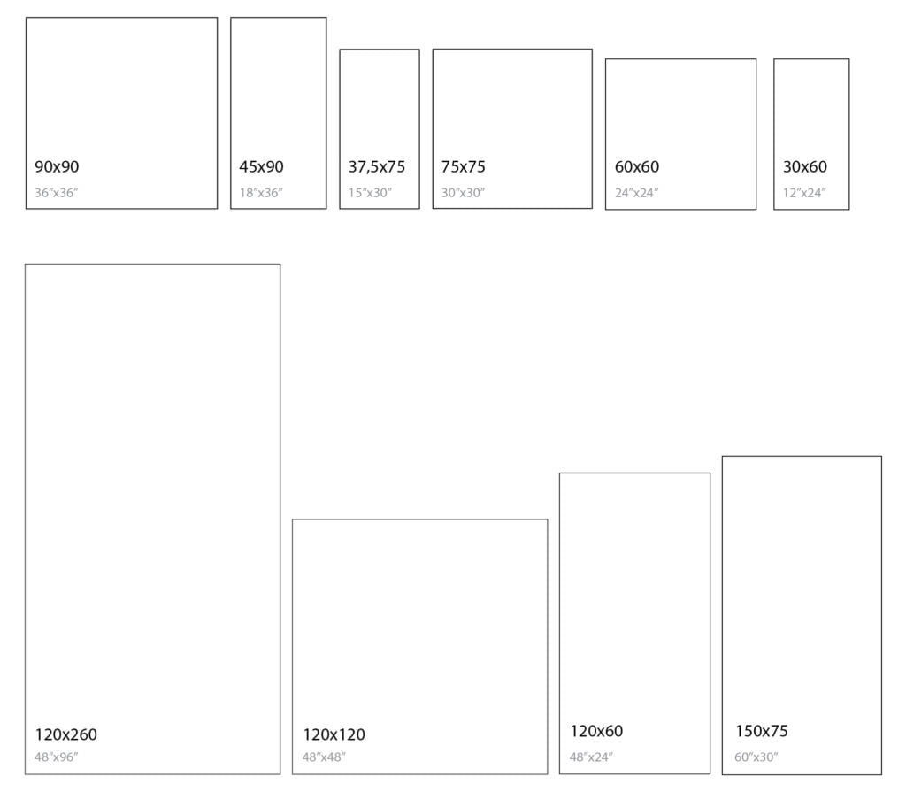 Size Chart Formats & Finishes-01 - Euro Tile & Stone Euro Tile & Stone